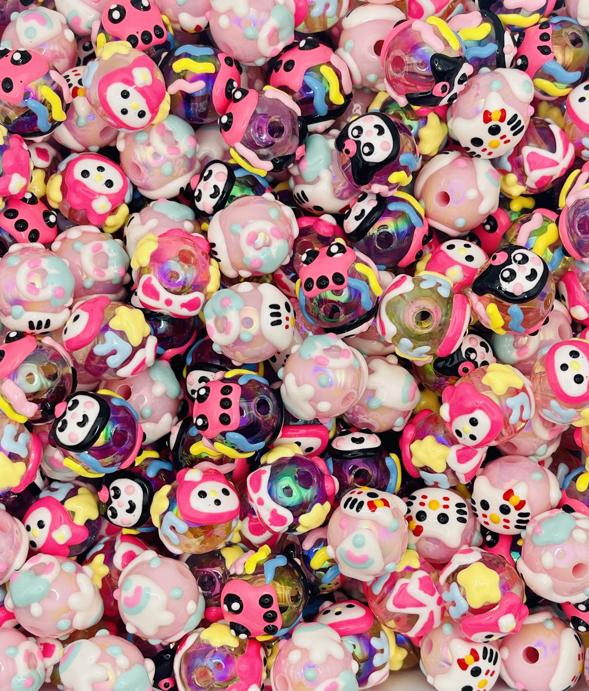 Hand-Painted Playful Character Bead Mix,Bead Mix,DIYJewelry ...