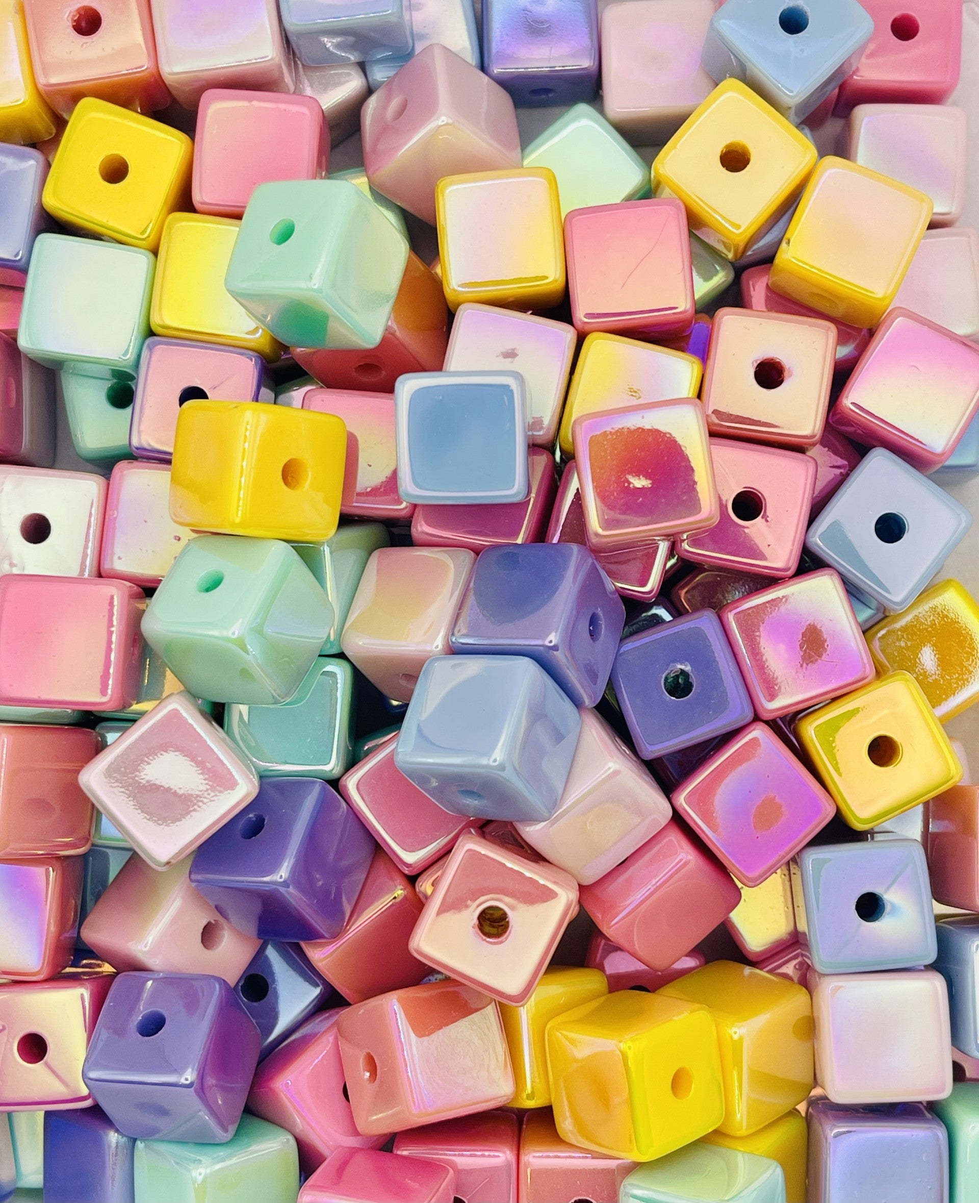 Pastel Multicolor Square Beads
