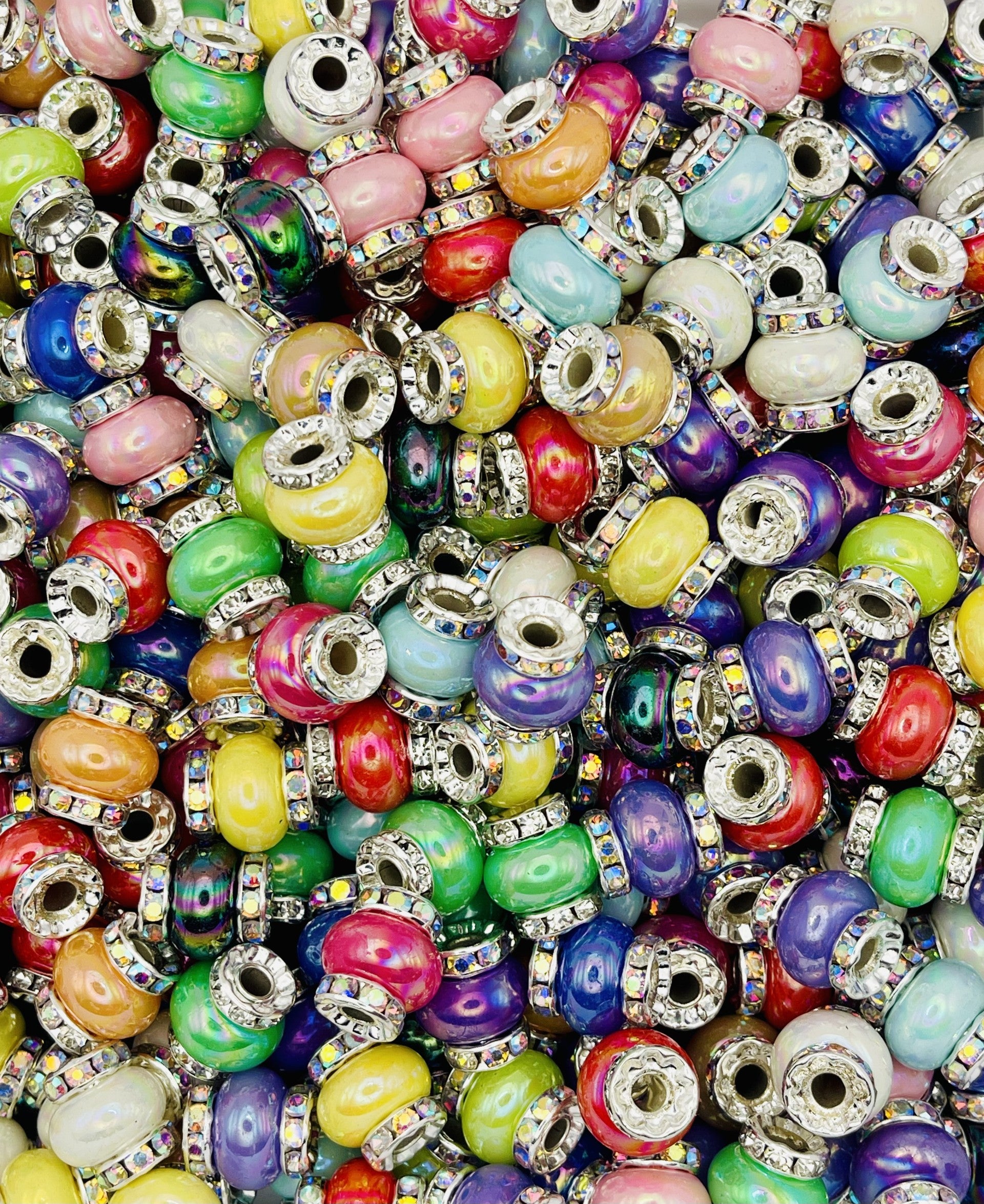 Rhinestone Spacer Beads, Bead Mix,DIYJewelry,CraftSupplies,DIYKeychains ...