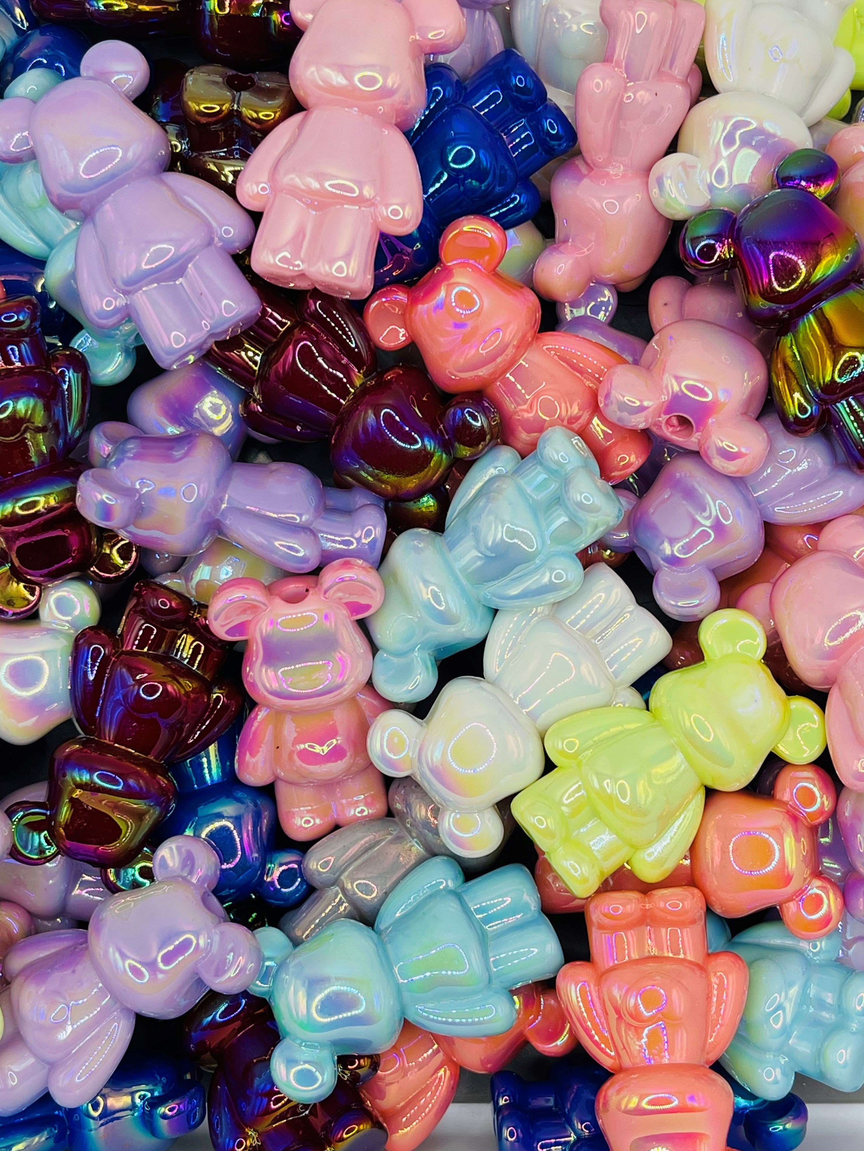 UV Coated Bear Beads DIY Phone Chains Keychains Jewelry Making ...