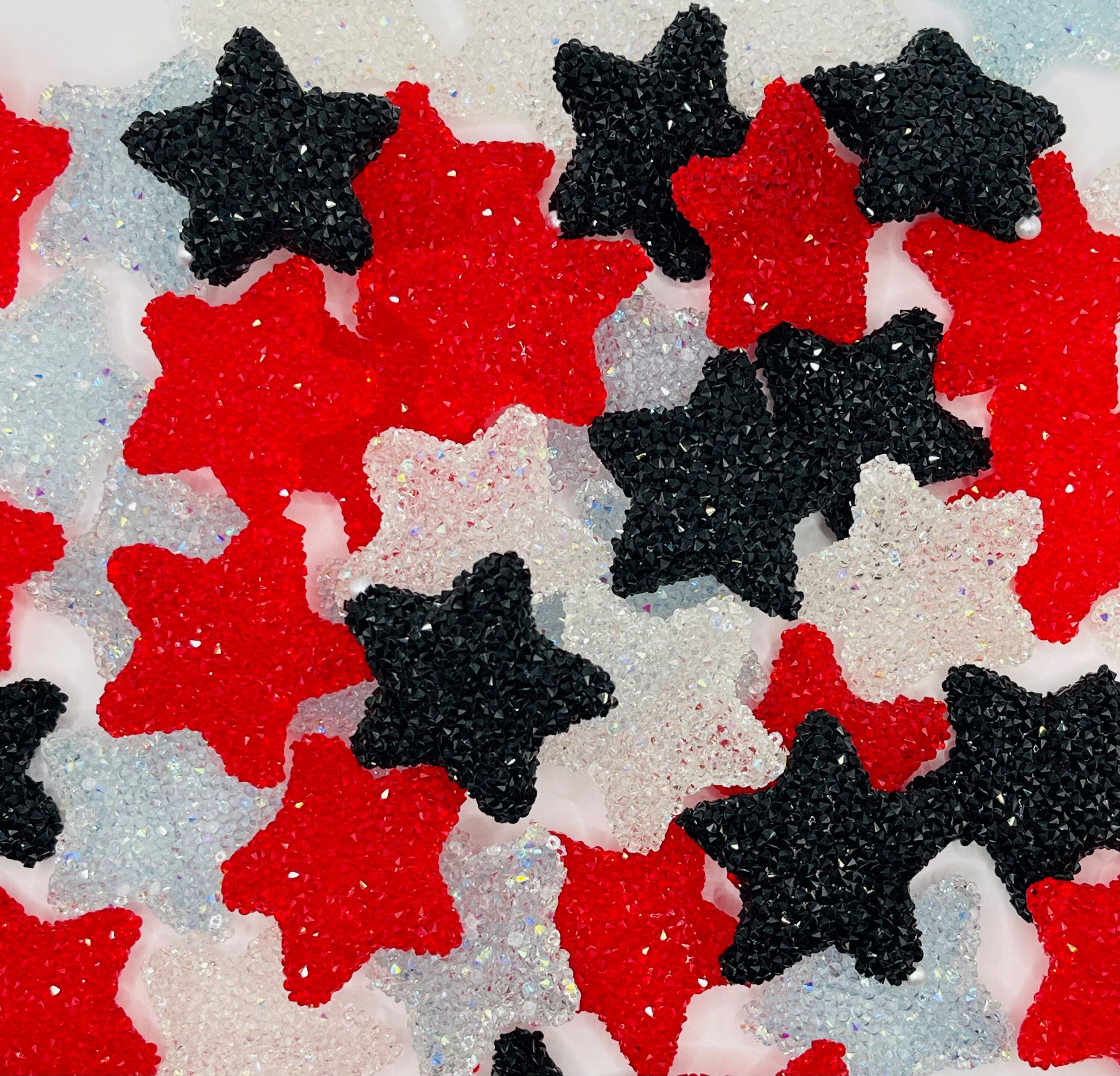 star-shaped beads, often referred to as "sugar stars,"